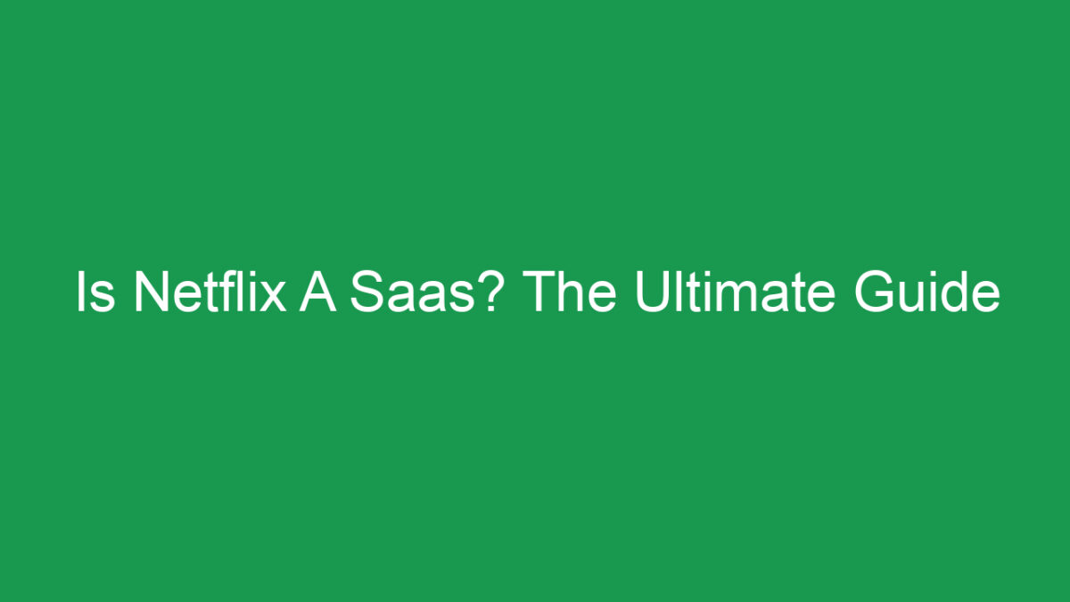 Is Netflix A Saas? The Ultimate Guide - techzaru
